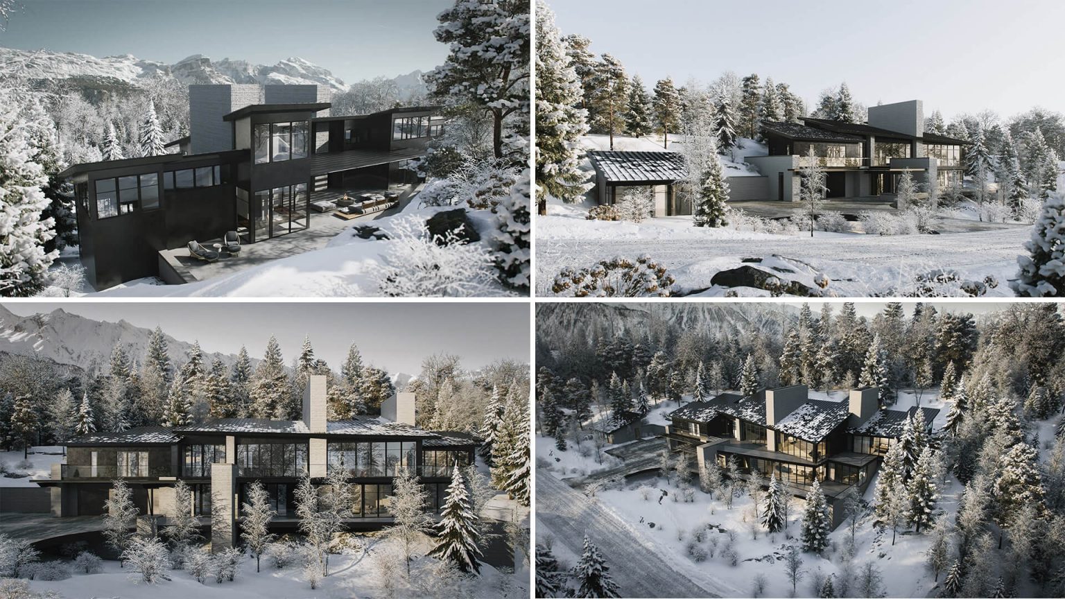 Residence 3D Views of a Project in the Rocky Mountains, CO