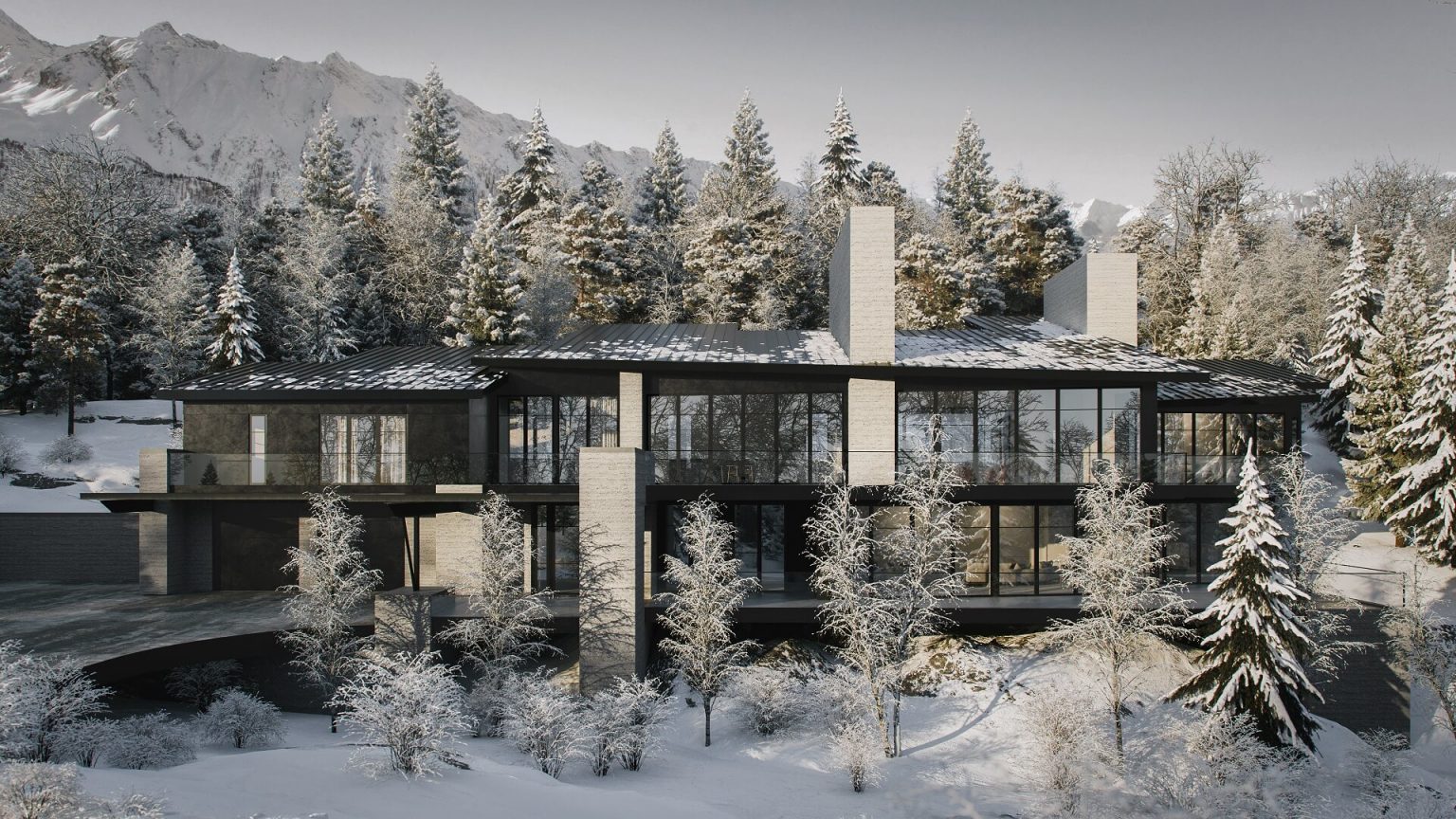Residence 3D Views of a Project in the Rocky Mountains, CO