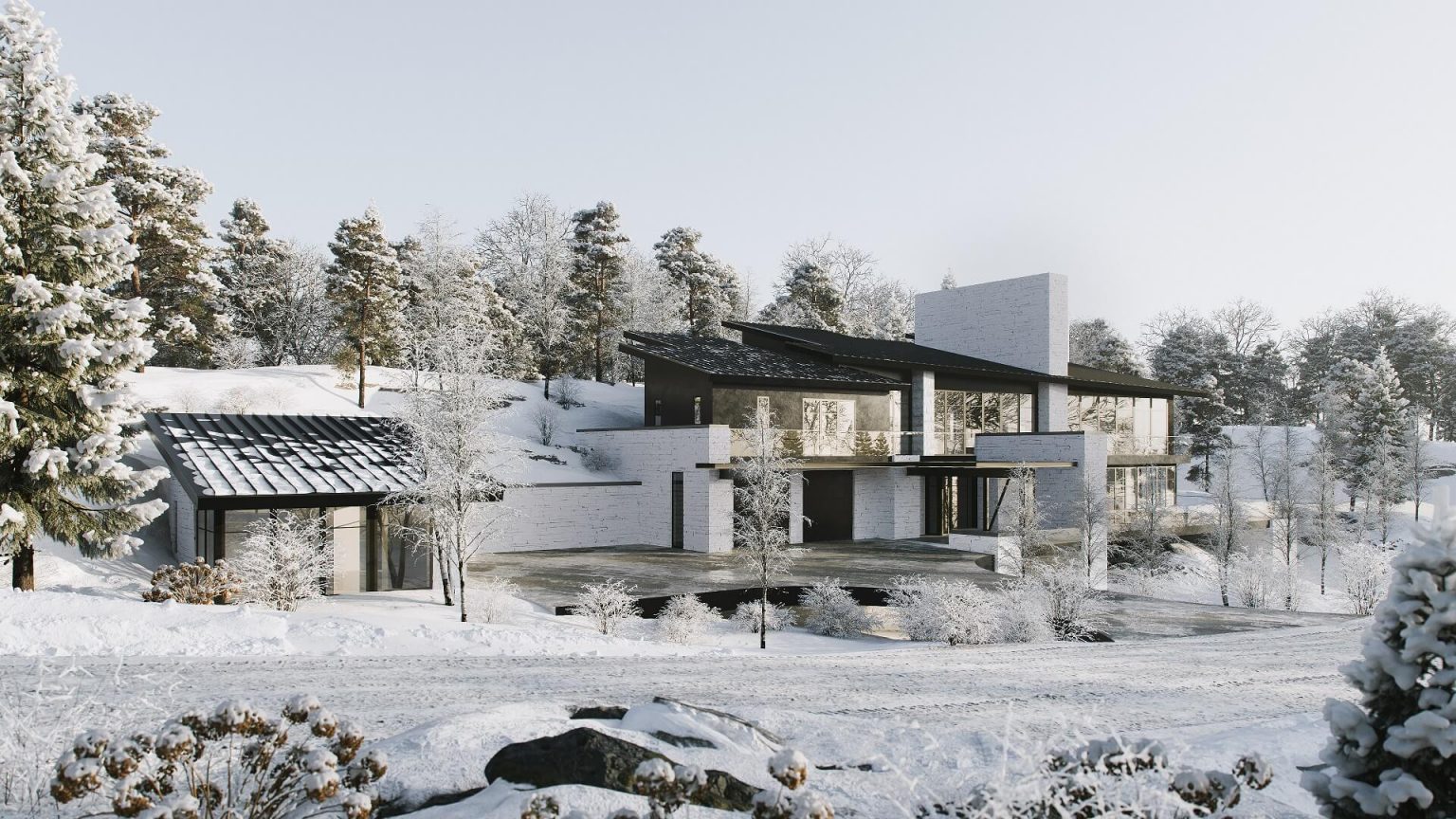 Residence 3D Views of a Project in the Rocky Mountains, CO