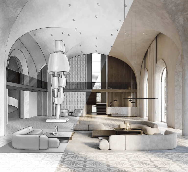 3D Render Services VS Hand-drawn Sketches | ArchiCGI