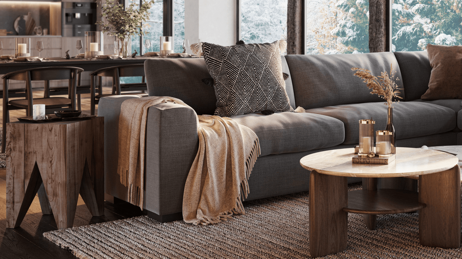 Living Room Rendering: 12 Stunning Examples by ArchiCGI